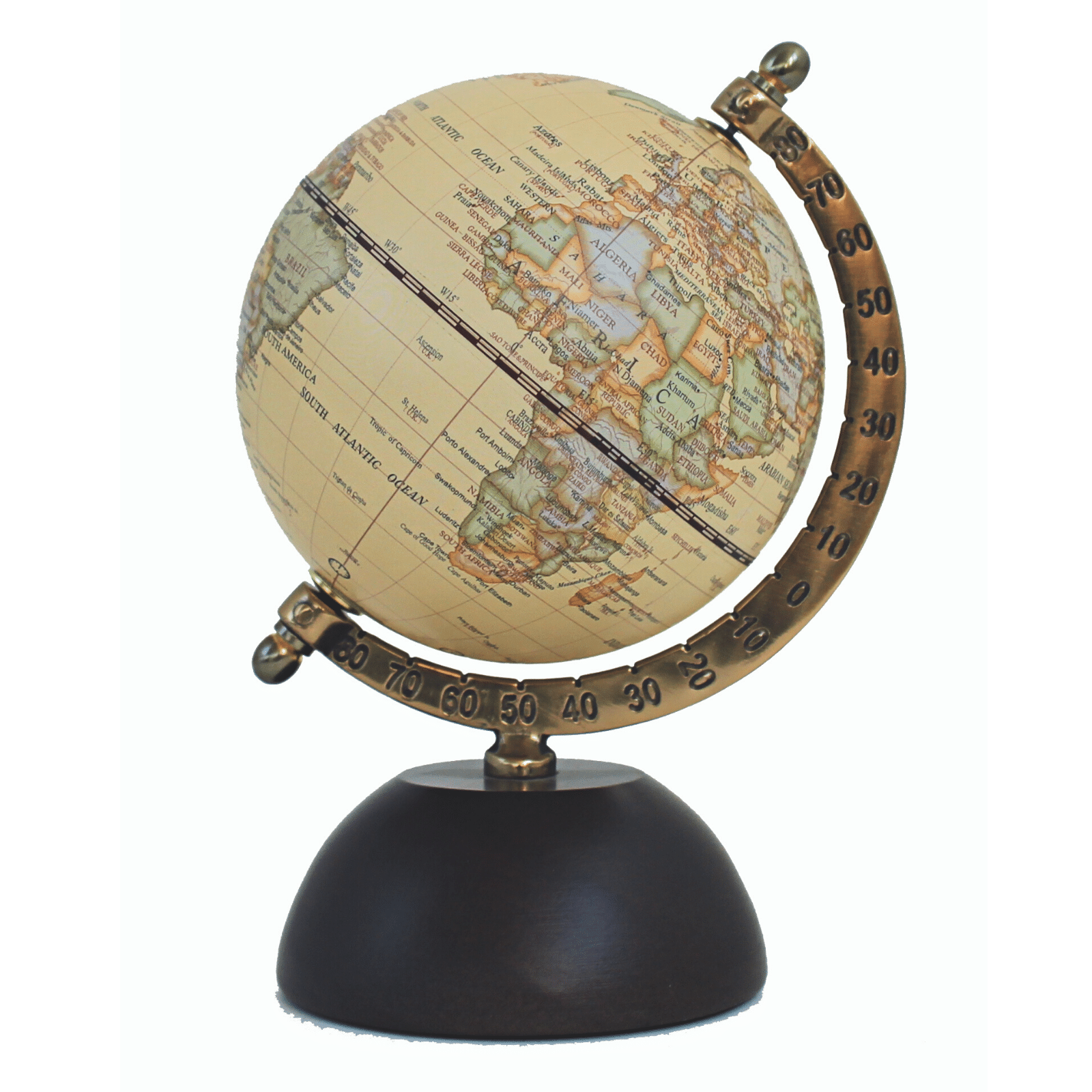 Globe terrestre moderne avec socle en bois - Statuette.fr