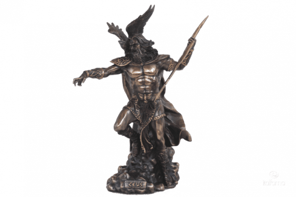 Statuette - Zeus avec un aigle et des éclairs - 50 cm - Statuette.fr